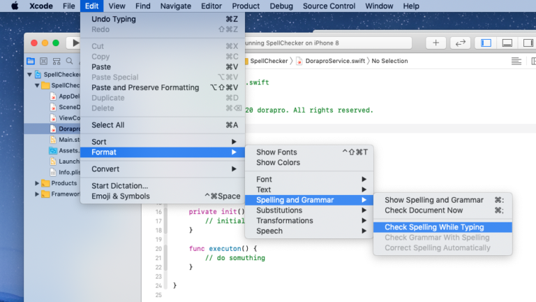 Xcode 11で始めるスペルチェック