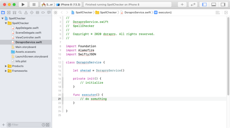 Xcode 11で始めるスペルチェック